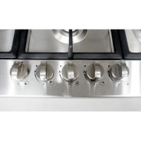 China 5 Burner Stainless Steel Built In Gas Stove 760x510mm LPG Natural Gas Battery Electric Ignition for sale