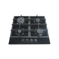 China ECO-G4606 4-Burner Built-In Gas Stove 60cm Tempered Glass Surface with Pulse Ignition and Flameout Protection for sale