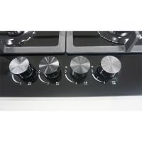 China ECO-G4606 4-Burner Built-In Gas Stove 60cm Tempered Glass Surface with Pulse Ignition and Flameout Protection for sale