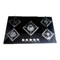 China ECO-G5868 5-Burner Gas Cooktop with Tempered Glass Surface 860×510mm and Flameout Protection for sale