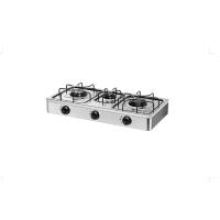 China Euro Type 3 Burner LPG Gas Hob Portable Camping Stove 2.2kW Power 0.45mm Stainless Steel for sale
