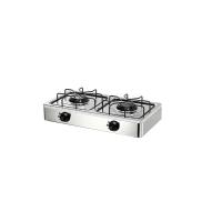 China Stainless Steel 2 Burner LPG Gas Stove with Manual Ignition - 2.2kW Power, 0.45mm Panel Thickness for sale