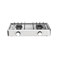 China 2 Burner Stainless Steel Gas Cooktop with 0.45mm Panel and 2.2kW Manual Ignition Burners for sale