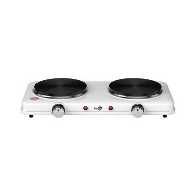 China Portable 2000W Cast Iron Dual Burner Electric Heating Plate Cooking Stove with Temperature Control for sale