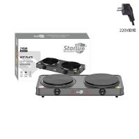 China Portable Stainless Steel Electric Stove Double Solid Hot Plate 1000W 1500W 220V 2 Burners for sale