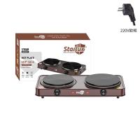 China Portable Stainless Steel Electric Stove Double Solid Hot Plate 1000W 1500W 220V 2 Burners for sale