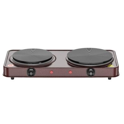 China Portable Stainless Steel Electric Stove Double Solid Hot Plate 1000W 1500W 220V 2 Burners for sale