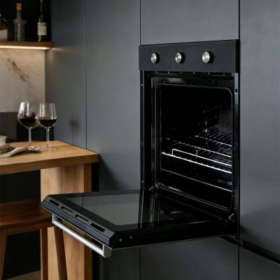 China Built in Electric Oven 70L 4 Functions Black Glass Mechanical Control 230V for sale