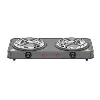 China Portable 2 Burner Electric Hot Plate 1000W 220-240V Cooking Stove with Temperature Control for sale