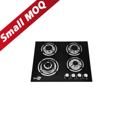 China 5 Burner Gas Cooktop 600x510mm Tempered Glass Built In Stove with Enamel Wire Rack for sale