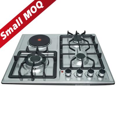 China Stainless Steel Built-In Gas and Electric Cooker with 3 Burners and 1 Electric Stove, 590×510mm, 220-240V for sale