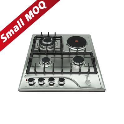 China Built-In Electric and Gas Hob 590x510mm with 3 Burners 3.3kW 240V 50Hz Cast Iron Frame for sale