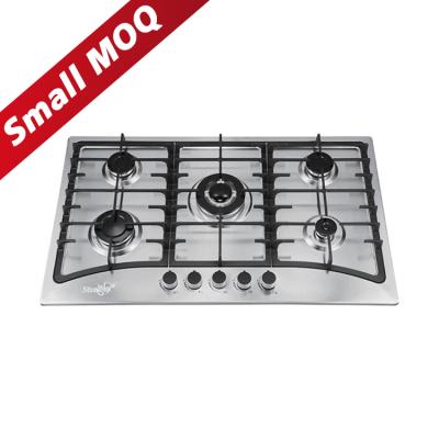 China Five Burner Built In 86cm Gas Cooktop 201 Stainless Steel Corrosion Proof Home for sale