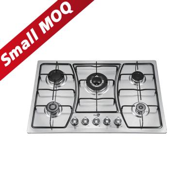 China Stainless Steel 5 Burner Gas Cooker 760x510mm Built In Electric Ignition for Home Hotel for sale