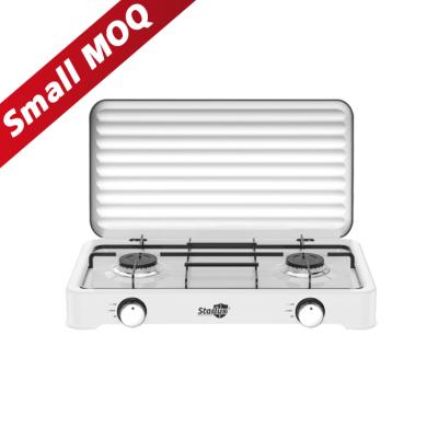 China 2.2KW Double Burner Gas Stove Table Top Cooktop ECO-GS6012L White 3000pcs Monthly Capacity for sale