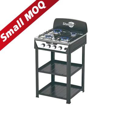 China Commercial 4 Burner Gas Stove with Electronic Ignition - 0.45mm SS Plate, 3000pcs Monthly Capacity for sale