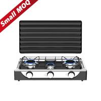 China Stainless Steel 3-Burner Outdoor Stove 598x334mm with Cover - Portable Gas Cooktop for Garage and Camping for sale