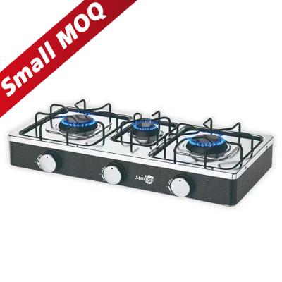 China ECO-GS6073B Stainless Steel 2-Burner Gas Stove with 2.2KW Heating Power and 0.45mm Coated Iron Plate for sale