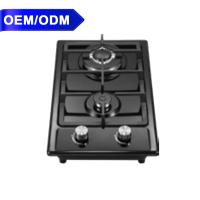 China ECO-GS6201S-3 2 Burner Built-In Gas Cooktop with 0.6mm Tempered Glass and Flame Out Protection - 300×510×120mm for sale