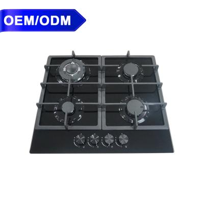 China ECO-G4606 4-Burner Built-In Gas Stove 60cm Tempered Glass Surface with Pulse Ignition and Flameout Protection for sale