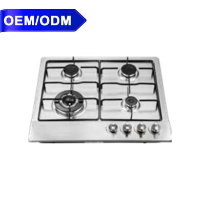 China 4 Burner Gas Cooker with Electronic Ignition - 600×510mm Stainless Steel Cooktop with NG/LPG Options for sale