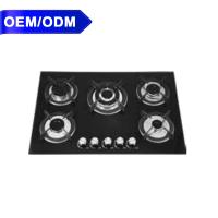 China 76cm 5-Burner Gas Stove with Flameout Protection | 3.3kW Heat Output | 7mm Tempered Glass for sale