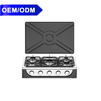 China ECO-GS6015 Portable 5 Burner Gas Stove with 0.5mm SS Plate and Oil Resistant Coating for Outdoor Camping for sale