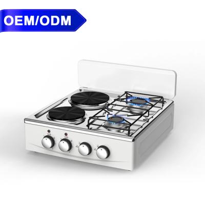 China 1000W Hybrid Electric Gas Stove with 2 Electric Cookers and 2 Gas Burners for Kitchen Cooking for sale