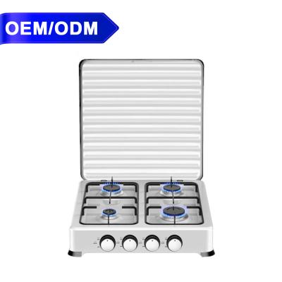 China ECO-GS6054 4-Burner Commercial Gas Stove with 0.5mm Coating Iron and Die-Cast Aluminum Burners for Outdoor Hotel Use for sale