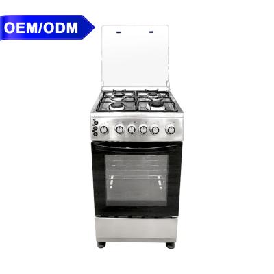 China 88L 4-Burner Free Standing Gas Stove with Rotisserie Oven - 50x50x86cm Stainless Steel for sale