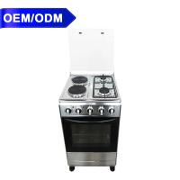 China 55L Freestanding Gas Stove with 2 Gas & 2 Electric Burners - Stainless Steel Kitchen Appliance 50x50x81cm for sale