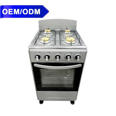 China Commercial 55L Gas Oven with 4 Brass Burners - 50x50x81cm Freestanding Cooker Stainless Steel for sale