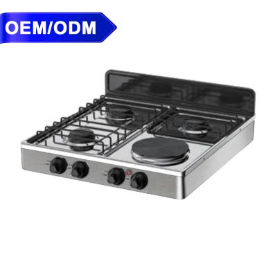 China ECO-6073D2-2 Hybrid Gas Electric Cooker 4 Burner Stove with 1000W Hob and 53.5x62.5cm Compact Design for sale