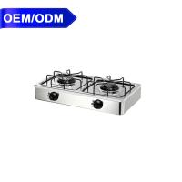 China Stainless Steel 2 Burner LPG Gas Stove with Manual Ignition - 2.2kW Power, 0.45mm Panel Thickness for sale