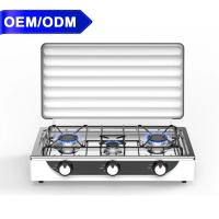China ECO-6023S 3 Burner Stainless Steel Gas Stove 598×334×90mm with 0.5mm Panel and Customization Options for sale