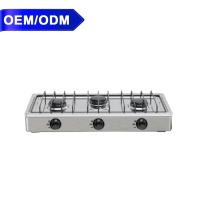 China Stainless Steel 3 Burner Gas Stove 2.2kW Power 0.45mm Thickness with Customizable Options for Home Kitchen for sale