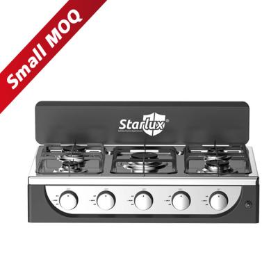 China ECO-GS6015H 5-Burner Stainless Steel Gas Stove with Electric Ignition - 0.45mm SS Plate, 13.38kg for sale