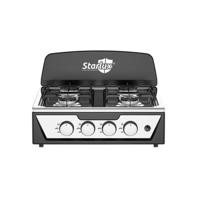 China Four Burner Gas Stove 4 Plate Pulse Ignition Commercial Kitchen 515x485x575mm for sale