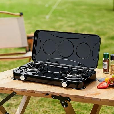 China Double Burner Gas Stove with Flame Failure Safety Device and Cast Iron Grates 2 Burner for sale
