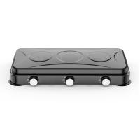 China Portable Three Burner Gas Stove 5.0kW Adjustable Flame Tempered Glass Surface for sale