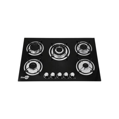China Professional 5 Burner Gas Cooktop Supplier Offering Gas Usage and Durable Construction Suitable for Commercial Kitchen Environments ECO-27719 for sale