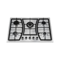 China 5 Burner Gas Cooktop 760x510mm Stainless Steel Built In Hob 3.3kW for sale