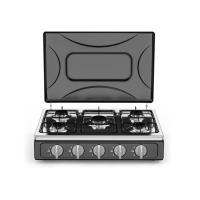 China Commercial Five Burner Gas Stove 2.2kW 1.5kW 1kW Stainless Steel for Restaurant Kitchen for sale