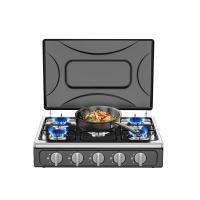 China Commercial Five Burner Gas Stove 2.2kW 1.5kW 1kW Stainless Steel for Restaurant Kitchen for sale