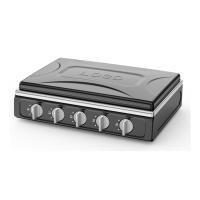 China Commercial Five Burner Gas Stove 2.2kW 1.5kW 1kW Stainless Steel for Restaurant Kitchen for sale