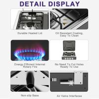 China Four Burner Gas Stove 490x490mm Tempered Glass Energy Saving Fast Heating Commercial Kitchen for sale