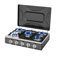China Commercial Five Burner Gas Stove 2.2kW with Flame Supervision Device Removable Drip Trays for sale