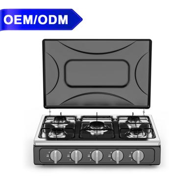 China Commercial Five Burner Gas Stove 2.2kW with Flame Supervision Device Removable Drip Trays for sale