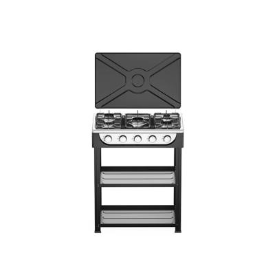 China Five Burner Gas Stove 0.5mm Stainless Steel Commercial Kitchen Restaurant for sale