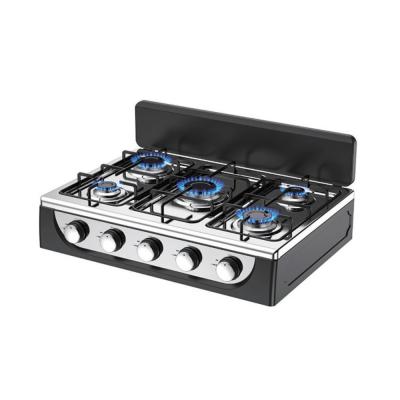 China Professional Five Burner Gas Stove 60cm with Safety Valves High Heat Output Commercial Kitchen for sale